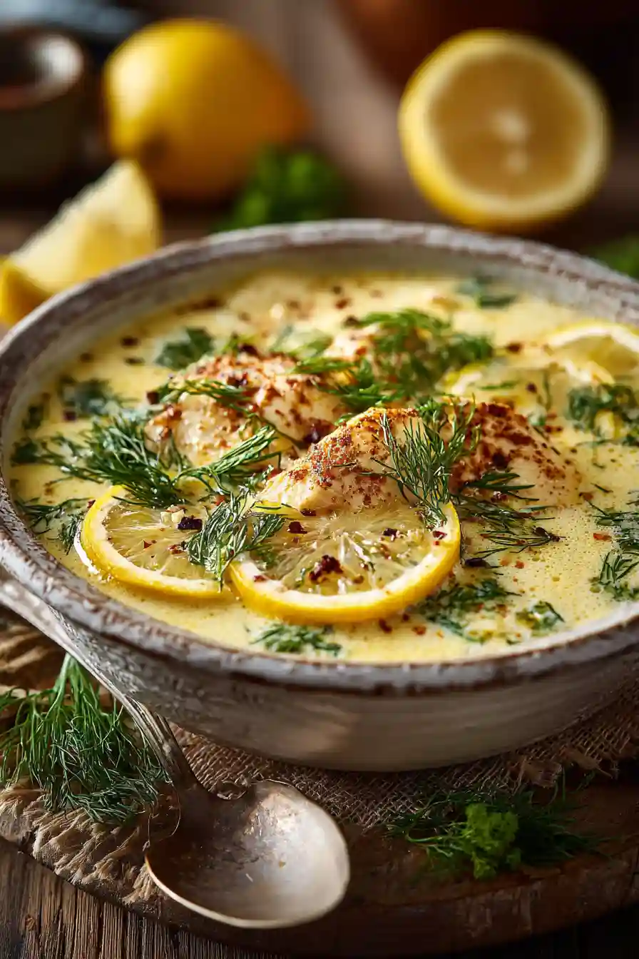 Avgolemono Greek Lemon Chicken Soup
